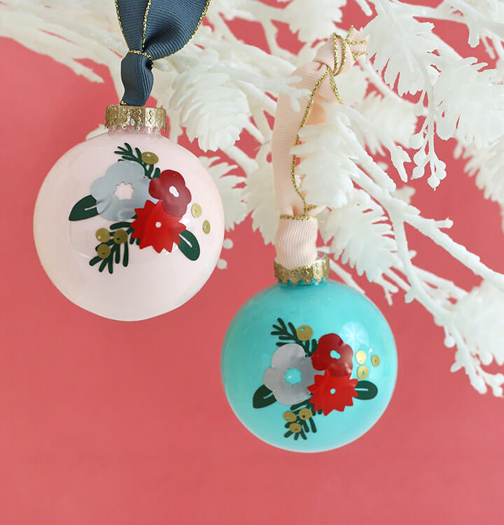 DIY Winter Floral Ornament with Vinyl - Persia Lou