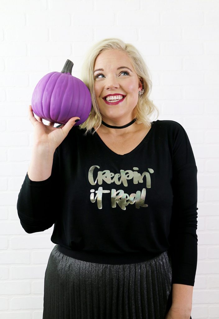 DIY Custom Foil Shirts with Free Halloween Cut Files - Persia Lou