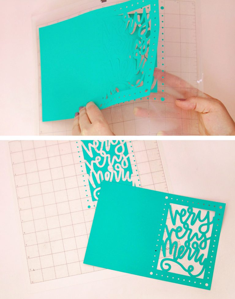 Paper Cut Christmas Card DIY - Free SVG Cut Files - Persia Lou